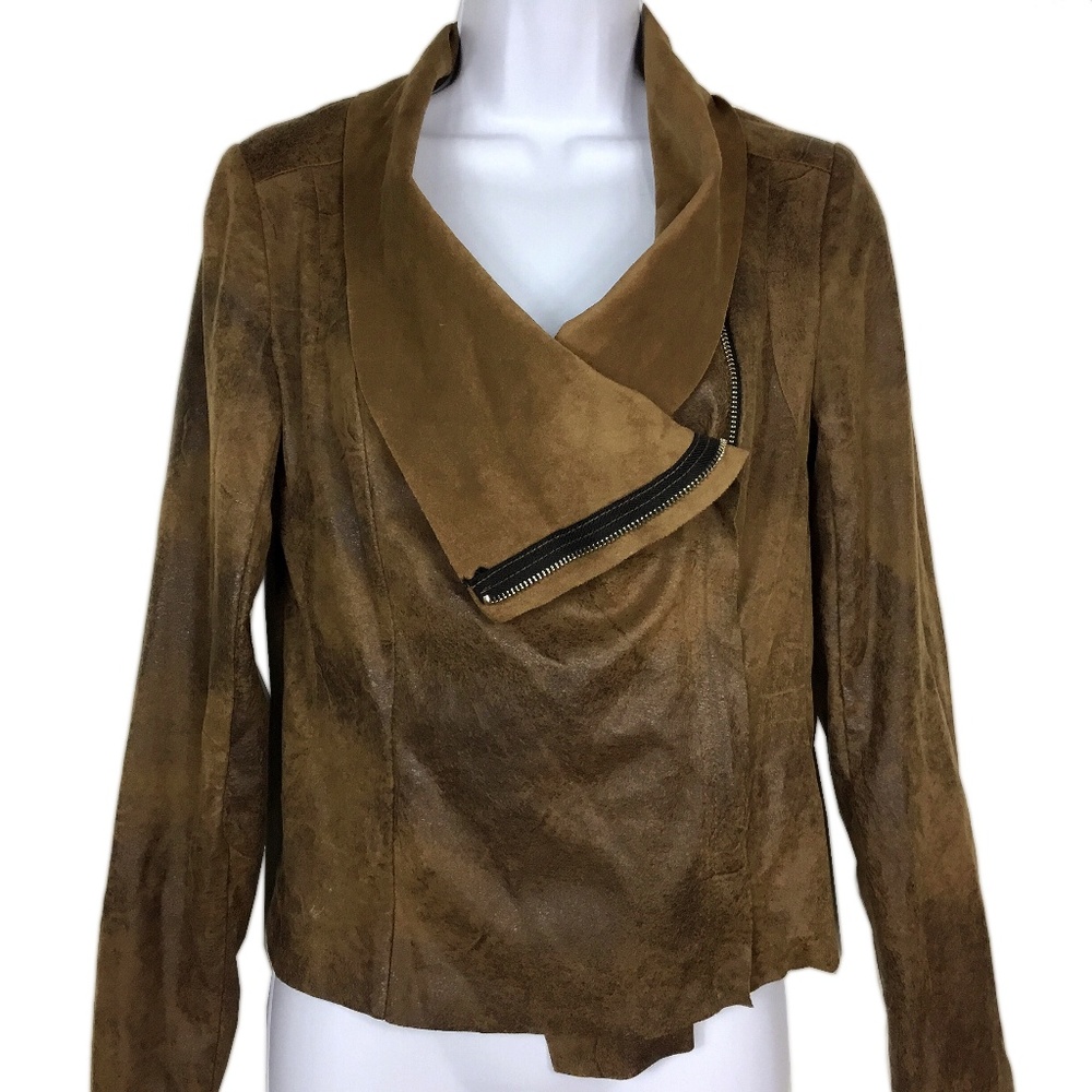 Brown Riley Drapey Faux Suede Jacket Silence Noise - Gem